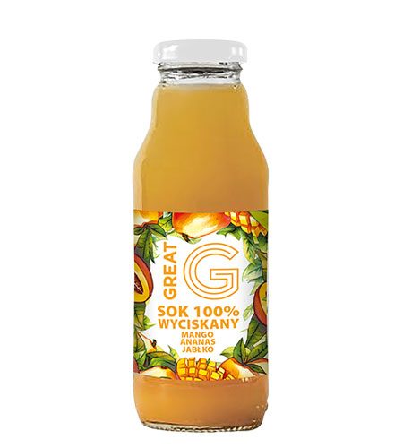 Sok 100% wyciskany NFC -mango-ananas-jabłko - GREAT - sok, smoothie ...